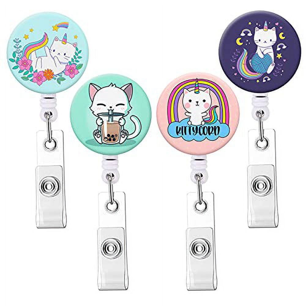 Retractable Badge Reel Clip, Badge Holder with Alligator Clip, Cute ...
