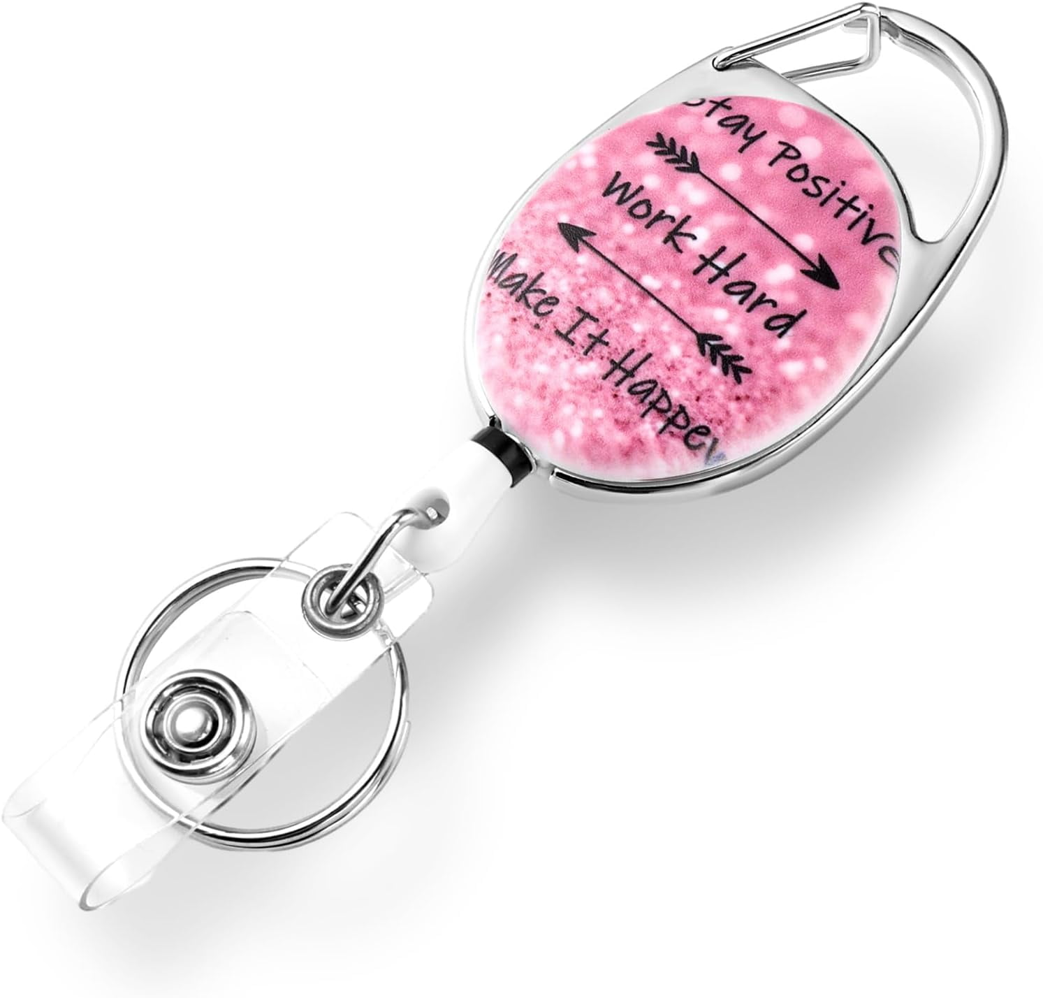 Retractable Badge Reels, Lanyard Extendable Key Ring Retractable ID ...