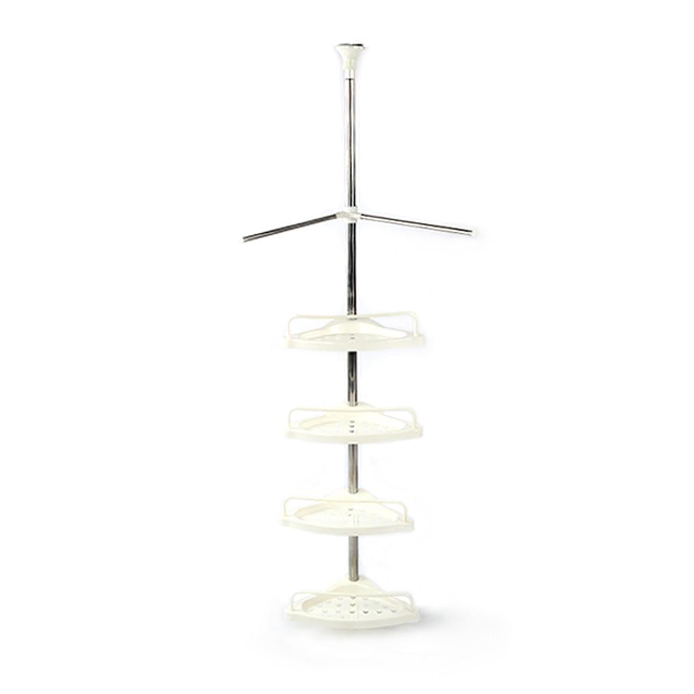 Retractable Bathroom Corner Shelf, 4-Tier Adjustable Shelf with Tension ...