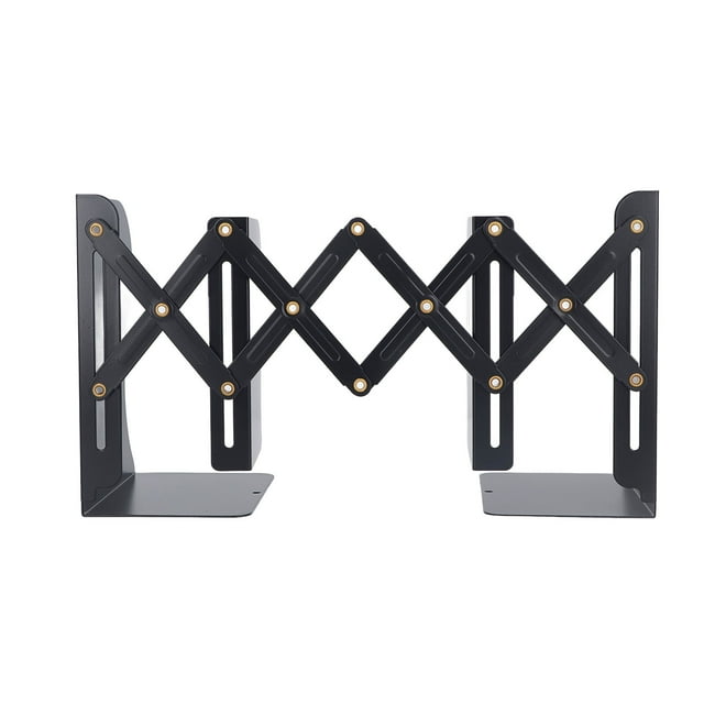 Retractable Book End Simple Slim Design Black Metal Bookends Book ...