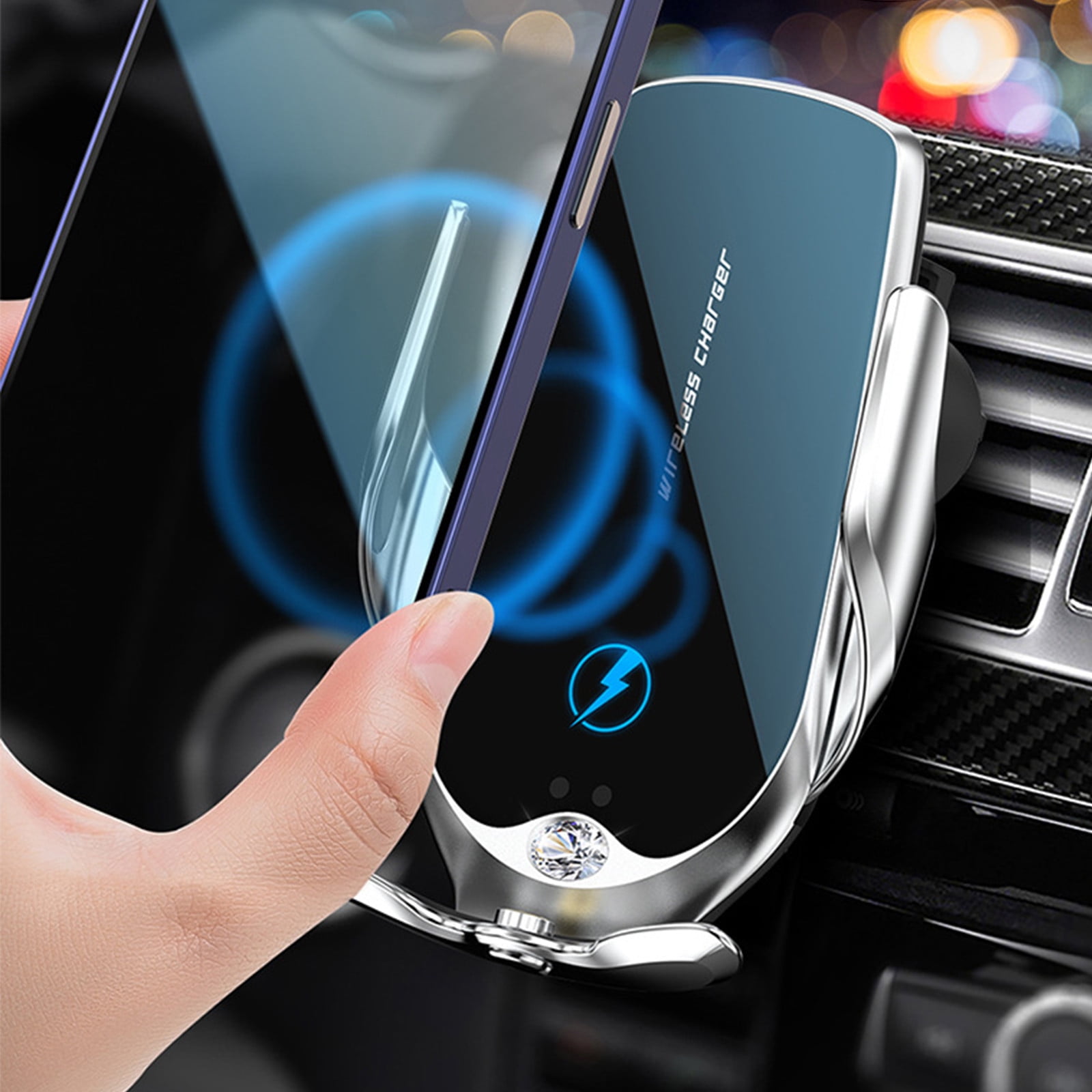 Retractable Car Charger Car Wireless Magnetic Charger Automatic Open ...