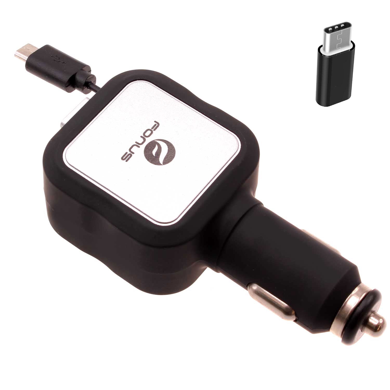 Retractable Car Charger for Google Pixel 10/Pro/Pro XL - 4.8Amp 2-Port ...