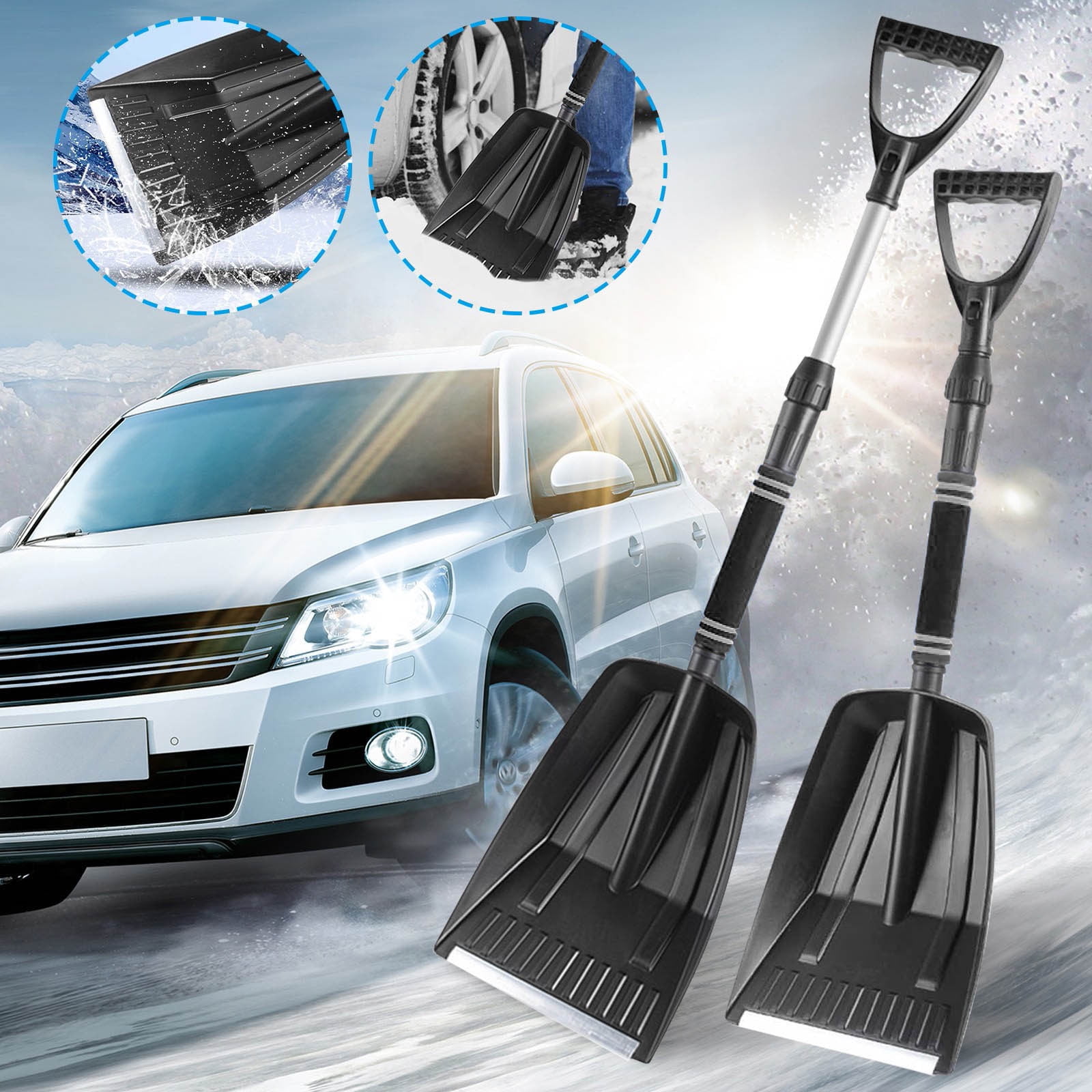 Retractable Car Snow Shovel - Compact Foldable Snow Shovel for Vehicle ...