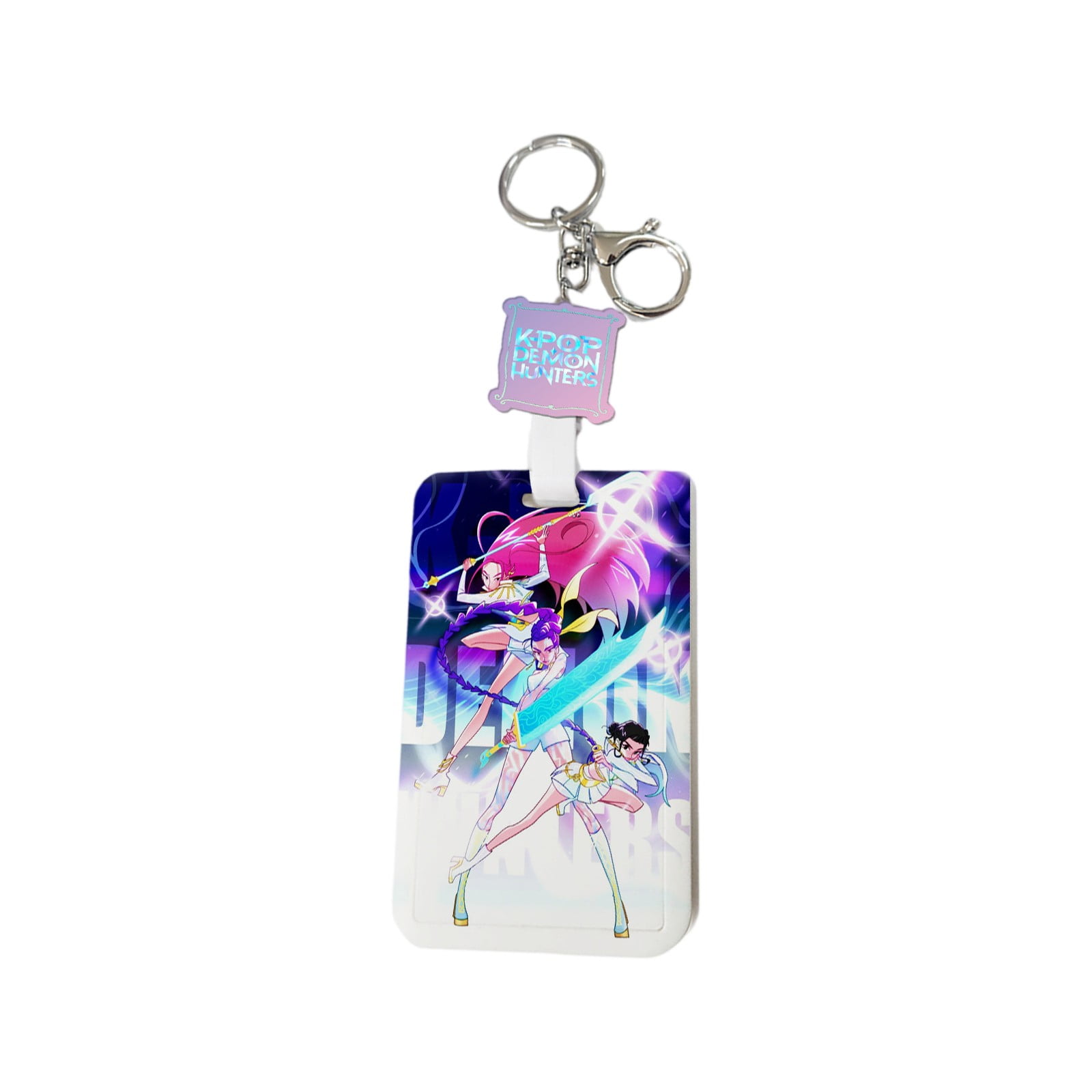 Retractable Card Holder Keychain - Push-Pull Sliding Acrylic Badge ...