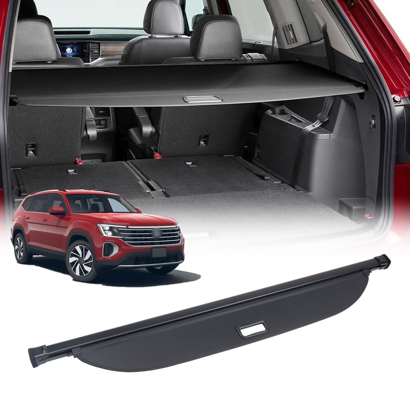 Retractable Cargo Cover Compatible with Volkswagen VW Atlas 2024 2023 ...