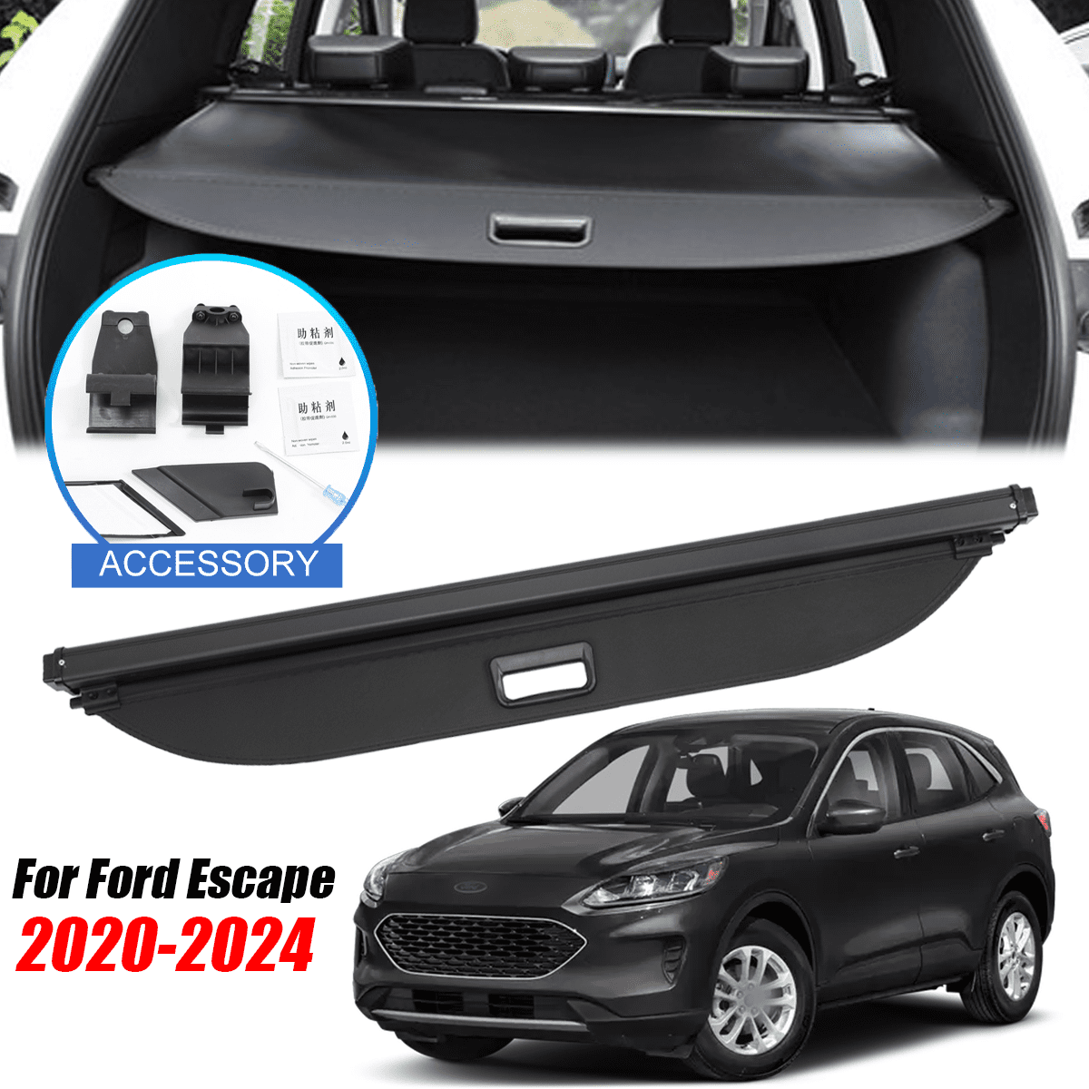 Retractable Cargo Cover For Ford Escape 2020-2024 Trunk Luggage Shade ...
