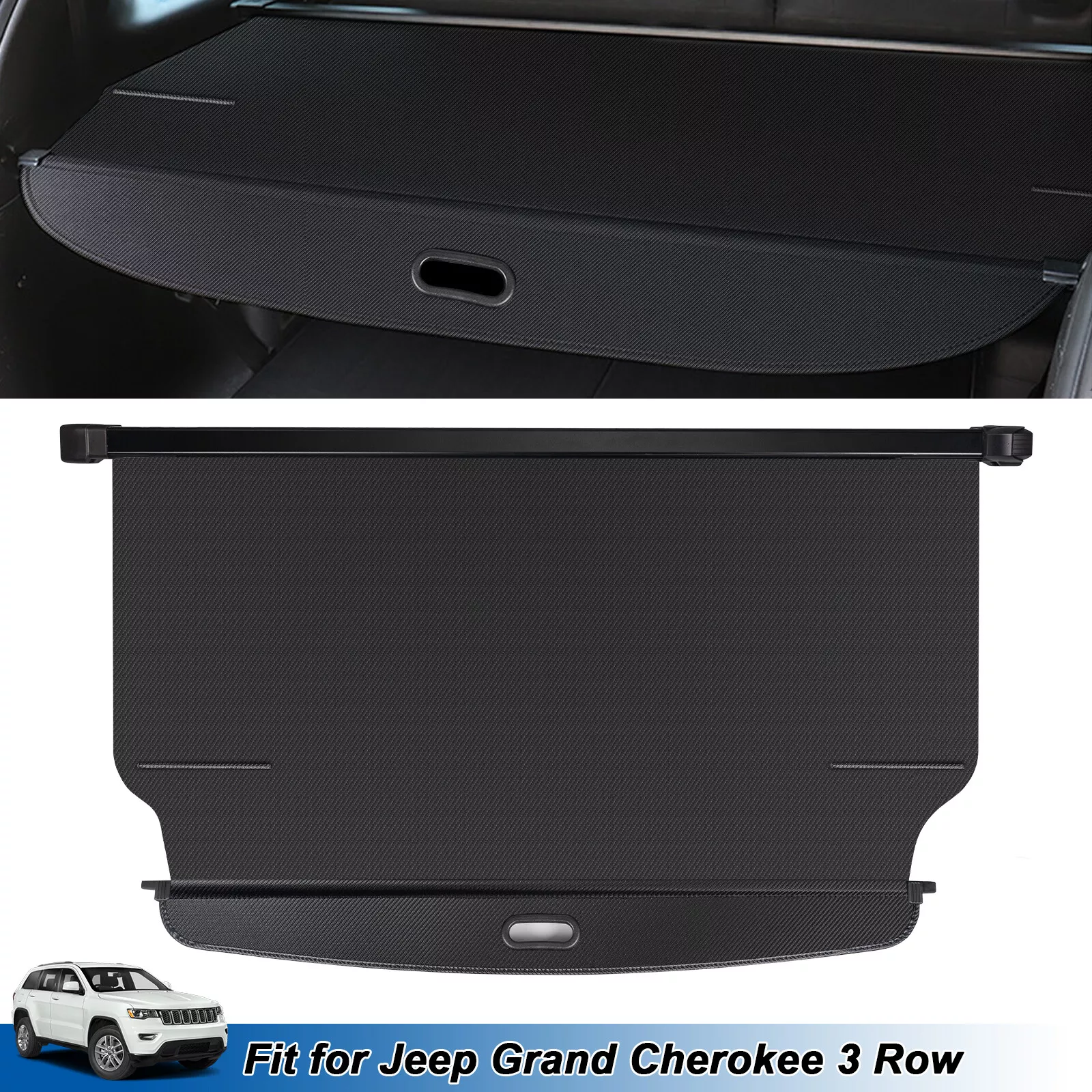 Retractable Cargo Cover for 2022 2023 2024 Jeep Grand Cherokee 3 Row WL ...