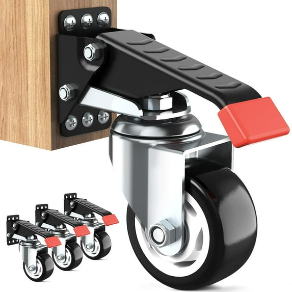 Retractable Casters Heavy Duty Bench Caster Wheels, 660 Lbs Workbench ...