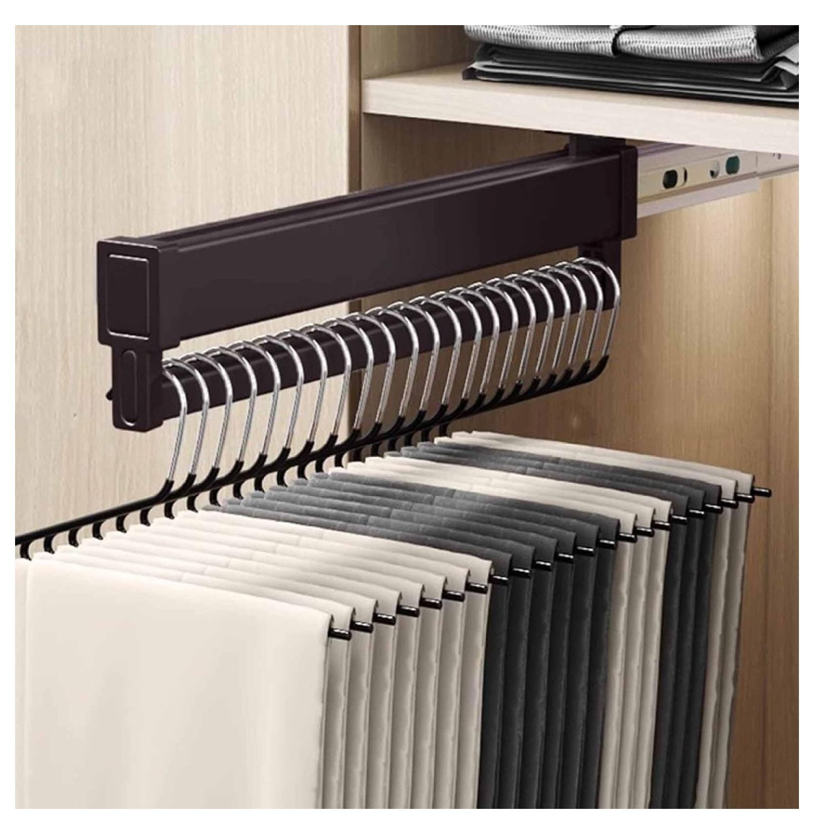 Retractable Closet Pull Out Rod - Ideal For Pants, Towel & Clothes ...