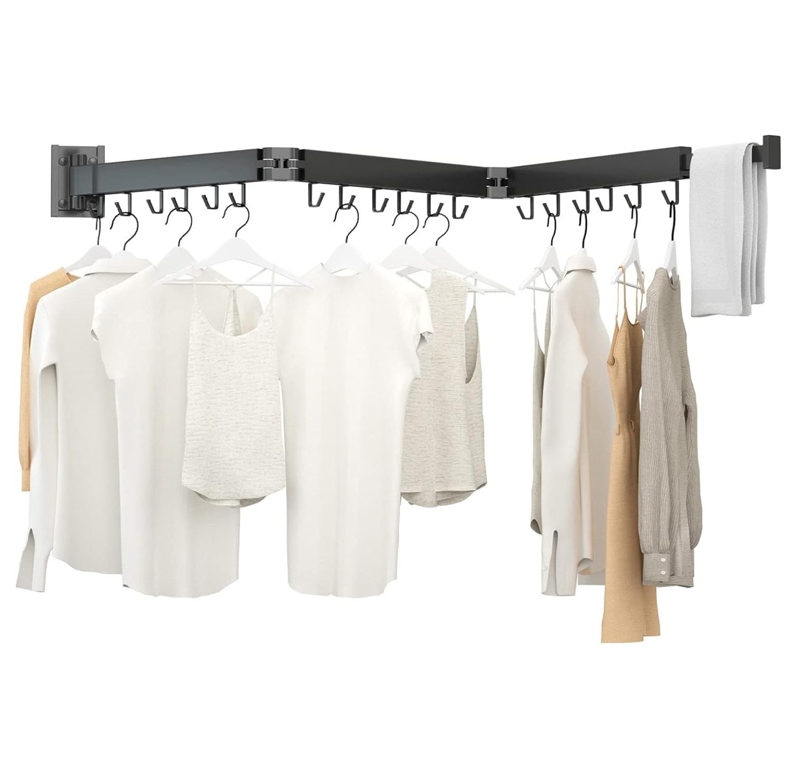 Retractable Clothes Drying Rack,3 Fold Black-Laundry Drying Rack,Space ...