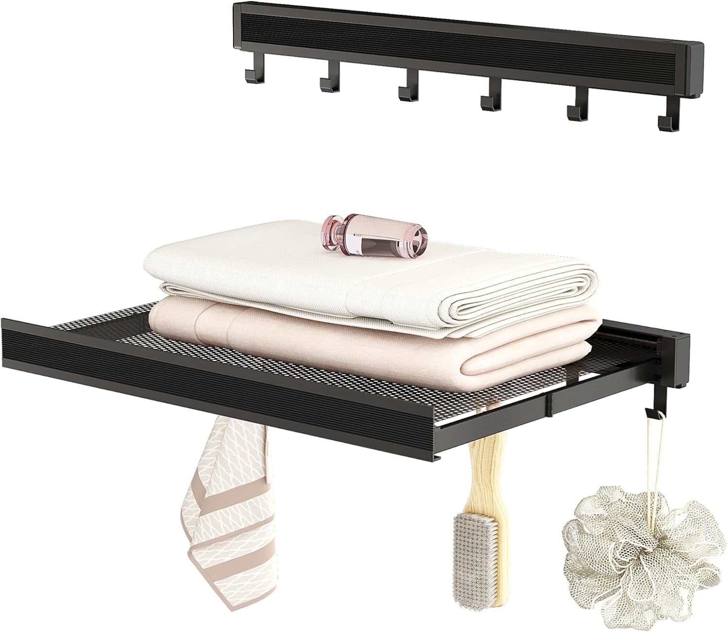 Wall Mounted Clothes Drying Rack 44 inches, Foldable Wall Mount Laundry ...