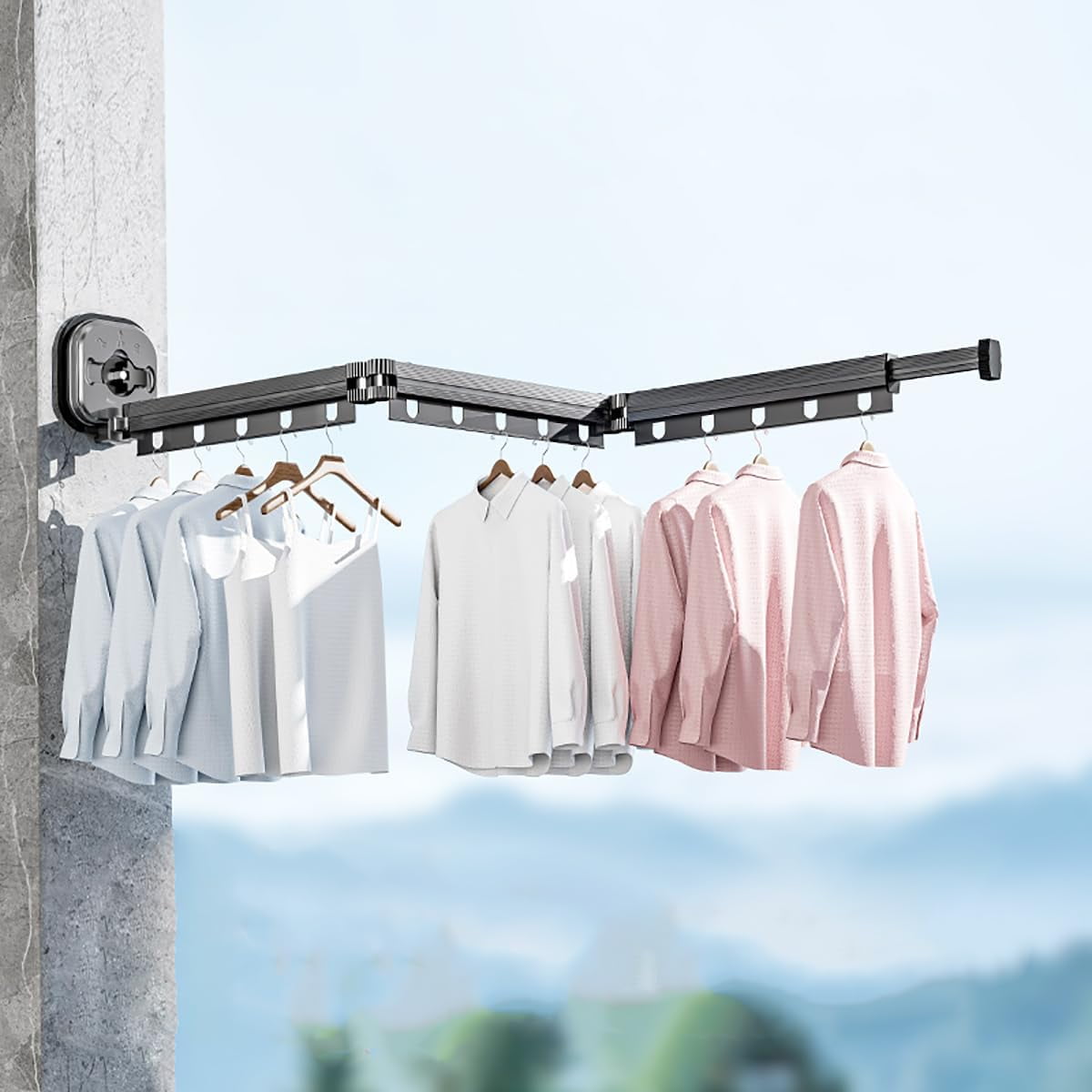Retractable Clothes Drying Rack,Suction Cup Clothing Hanger Organizer ...