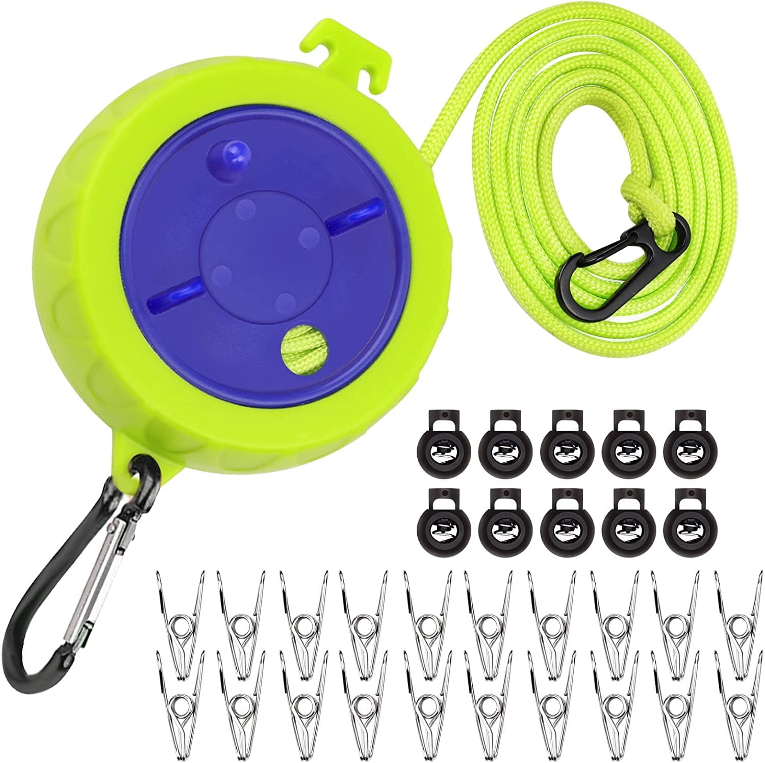 Retractable Clothes Line, 10 Metre Portable Anti-Winding Travel Washing ...