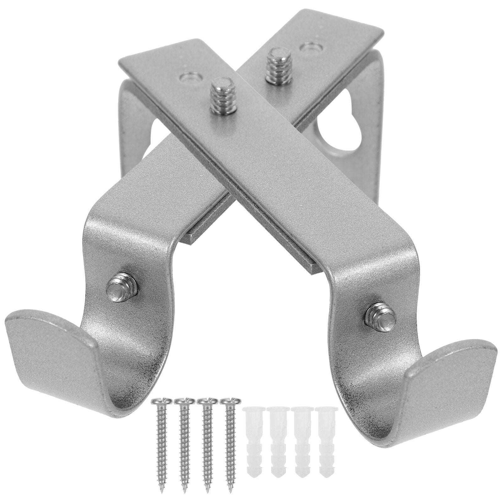 Retractable Clothes Rack Rod Hooks 2 PCS Roman Pole Adjustable Curtain ...