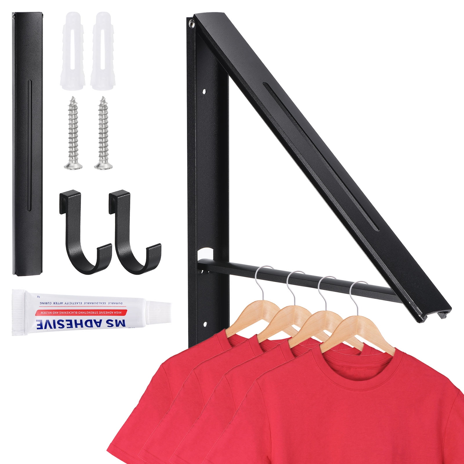 Retractable Clothes Rack, Wall Mount Folding Clothes Hanger Laundry ...