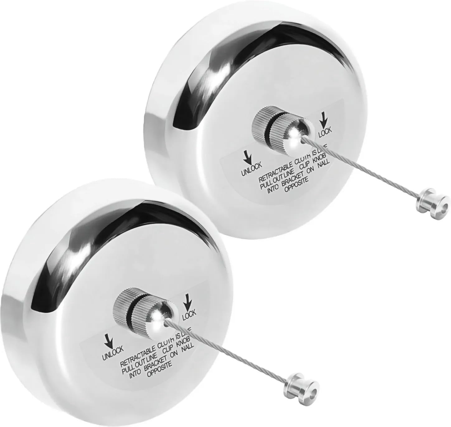 Retractable Clothesline - 2PK 304 Stainless Steel Clothes Line, Durable ...