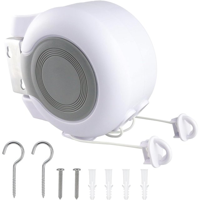 Retractable Clothesline 2x49 Feet Outdoor Indoor, Dual Heavy Duty ...