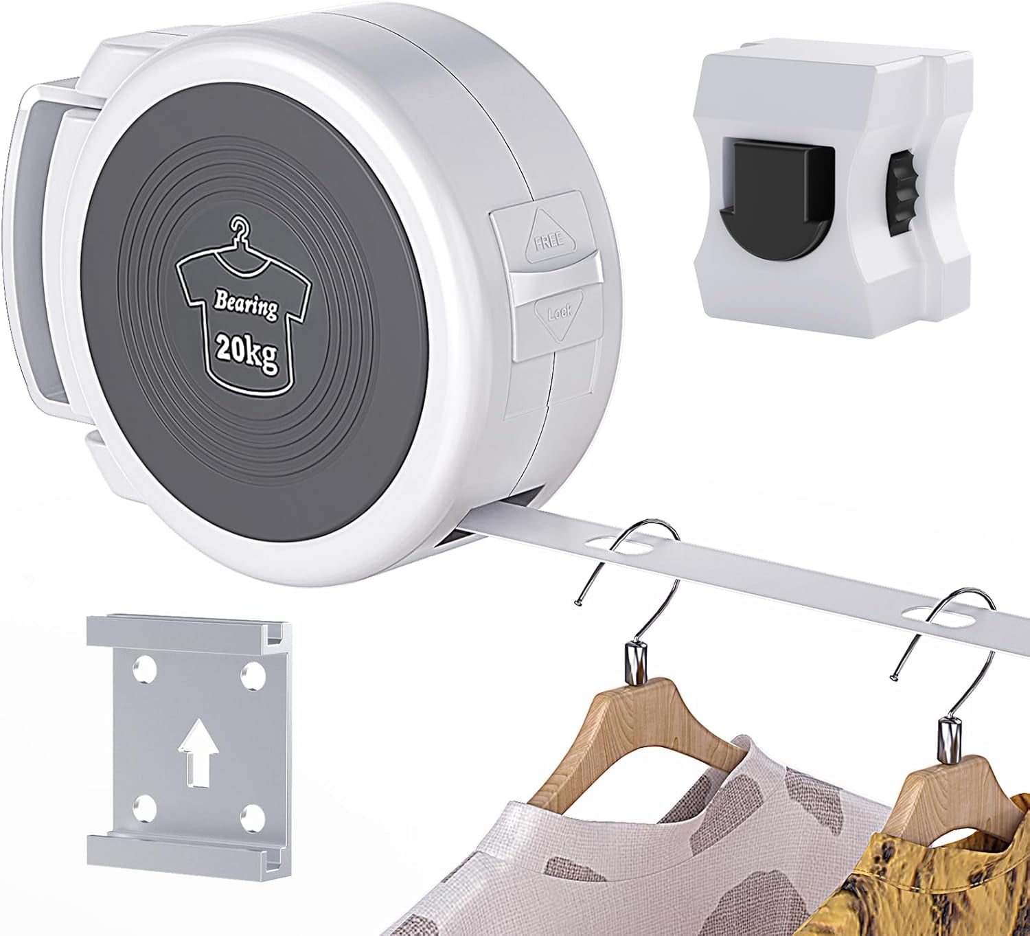 Retractable Clothesline, Foldable Indoor Clothes Line With Fixed Drying ...