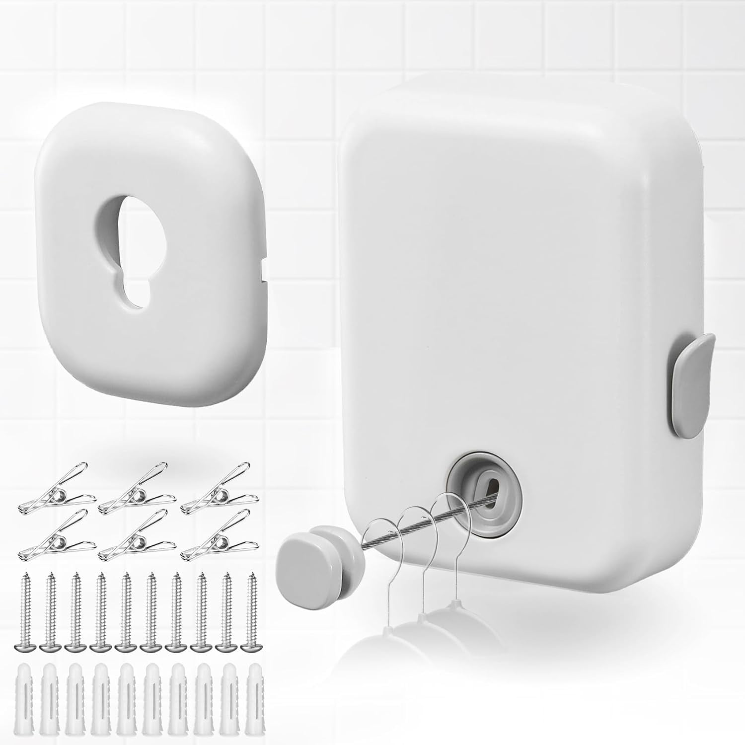 Retractable Clothesline Indoor, Clothes Line Outdoors, Heavy Duty ...