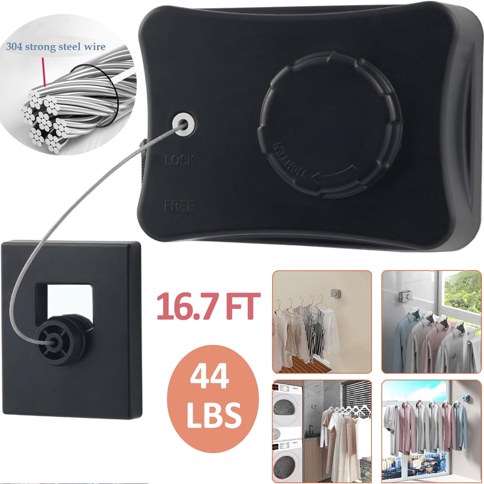 Retractable Clothesline Indoor Clothes Line for Hanging Dry and Wet ...