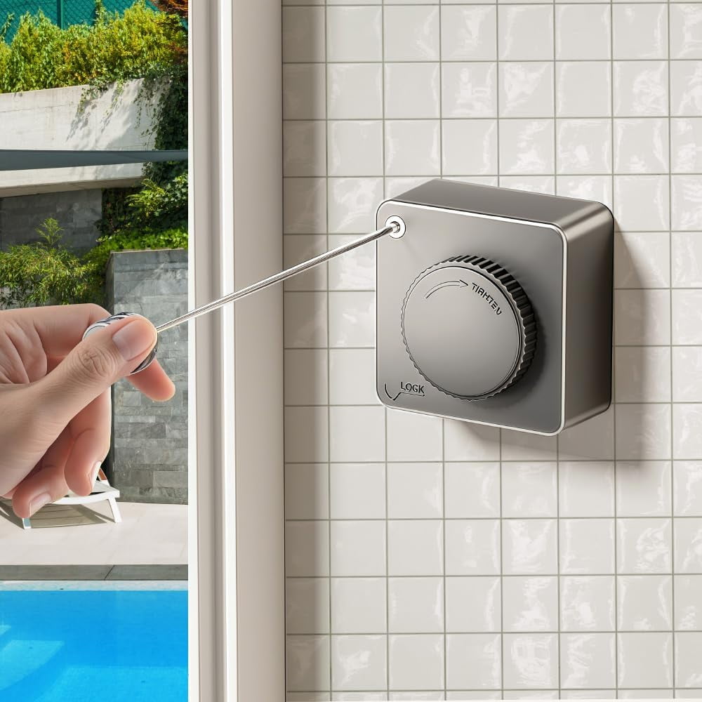Retractable Clothesline Indoor Invisible Clothesline Hole-Free ...