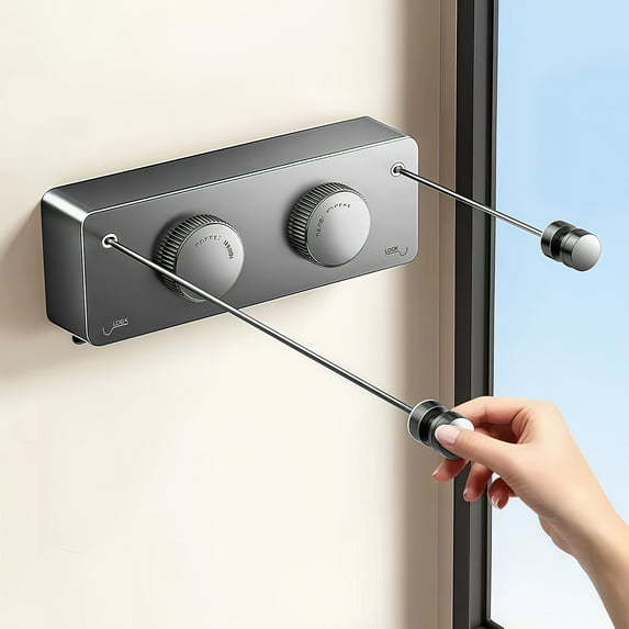 Retractable Clothesline Indoor/Outdoor - 16.7ft Double Stainless Steel ...