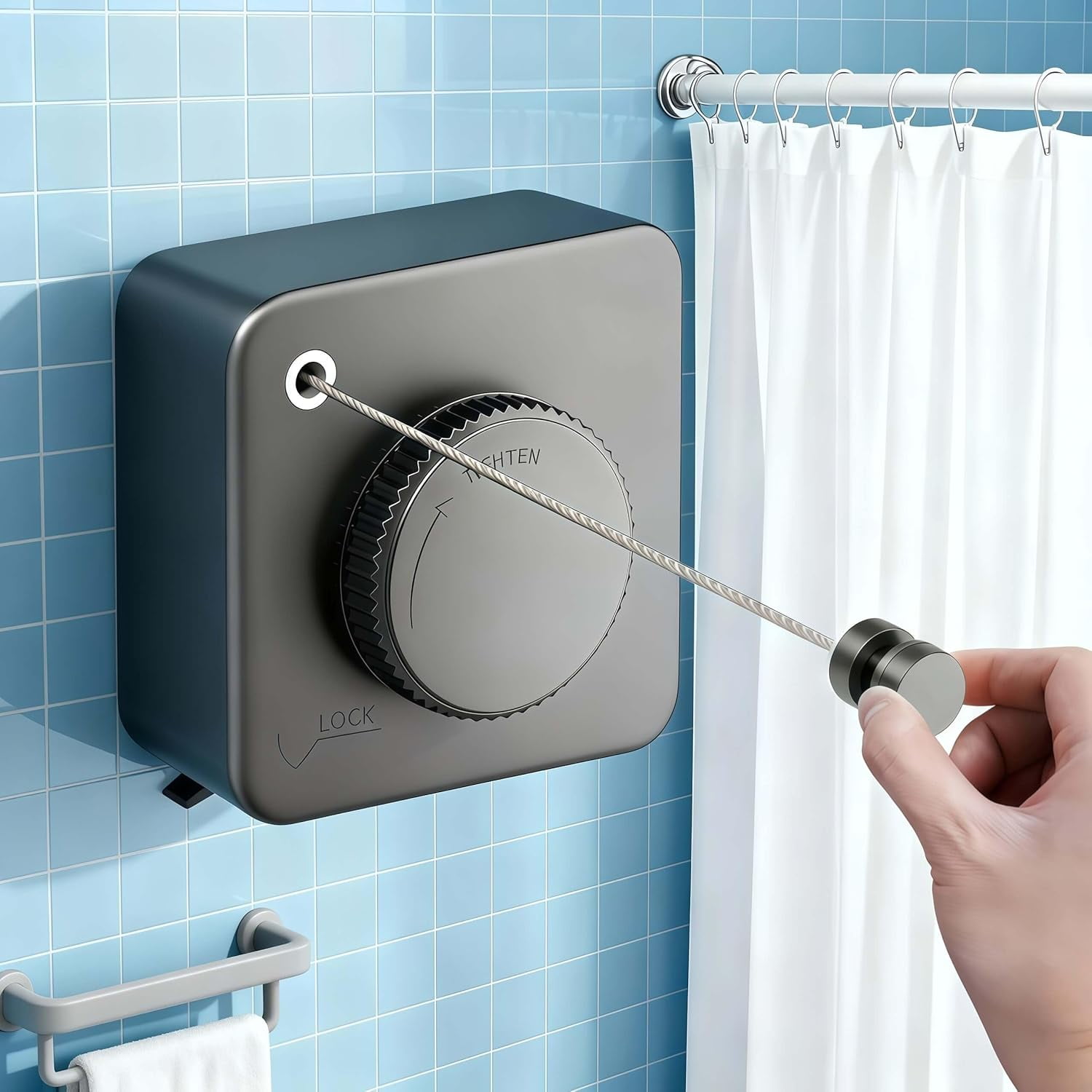 Retractable Clothesline Indoor & Outdoor – 16.8 Ft Non-Sagging Heavy ...