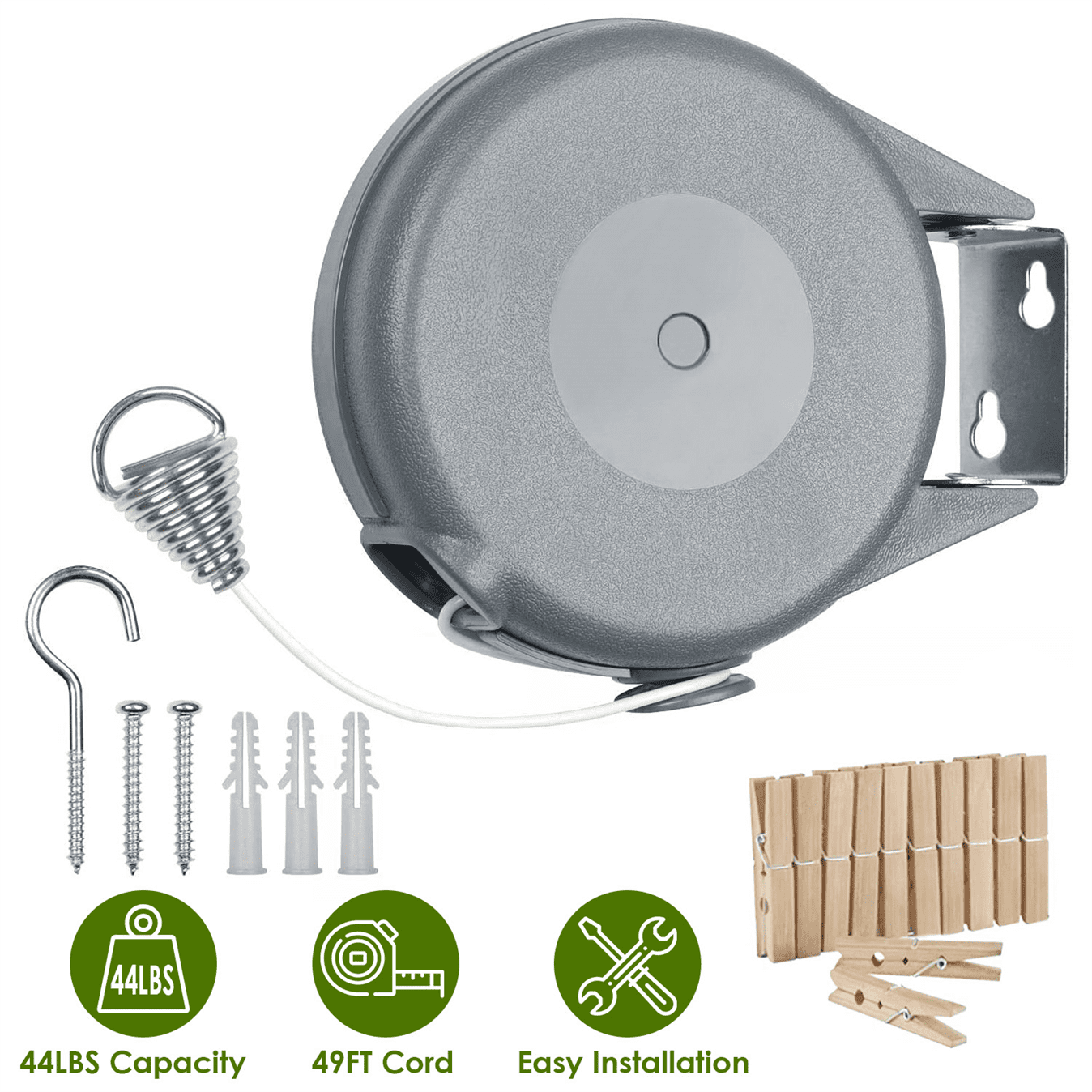 Retractable Clothesline Outdoor- Portable Heavy Duty Indoor and Outdoor ...