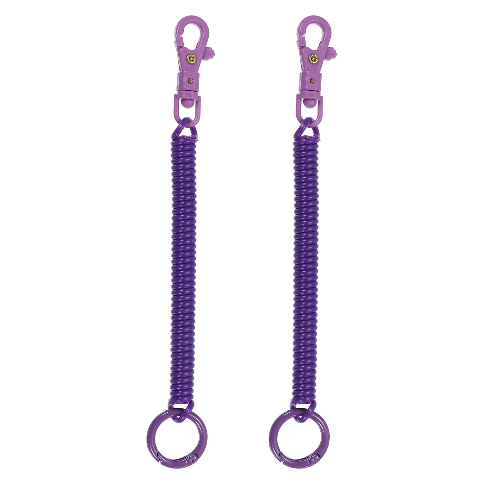 Retractable Coil Springs Keychain with Metal Lobster Clasp Keyring for ...