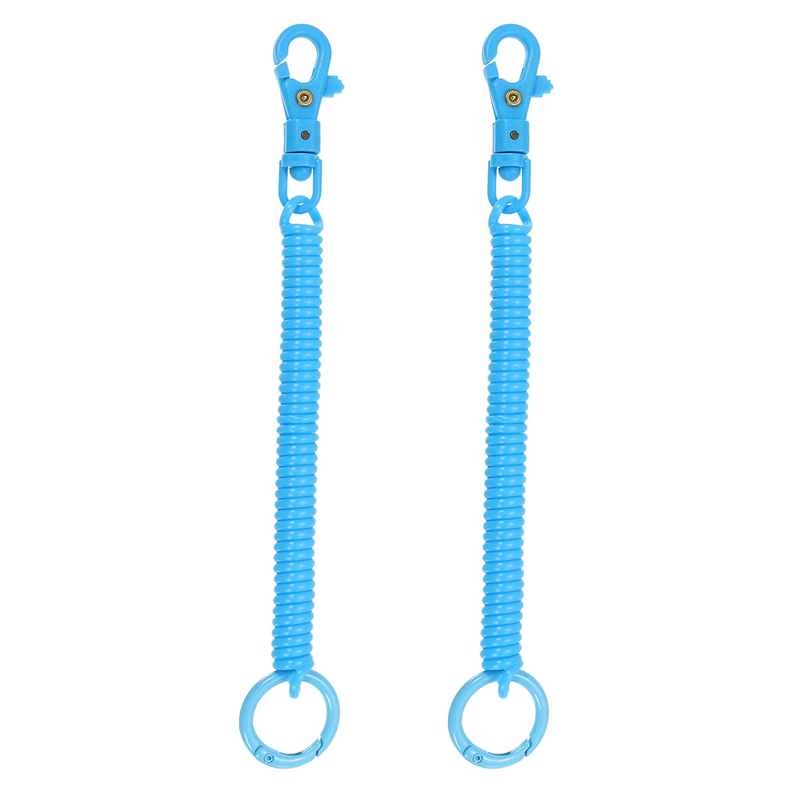 Retractable Coil Springs Keychain with Metal Lobster Clasp Keyring for ...