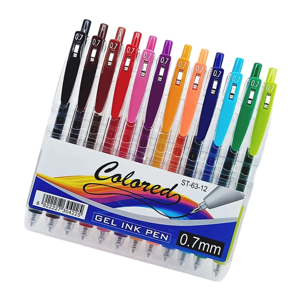 Retractable Colored Gel Pen Assorted Color Gel Inks Pen 0.7MM Tip for ...