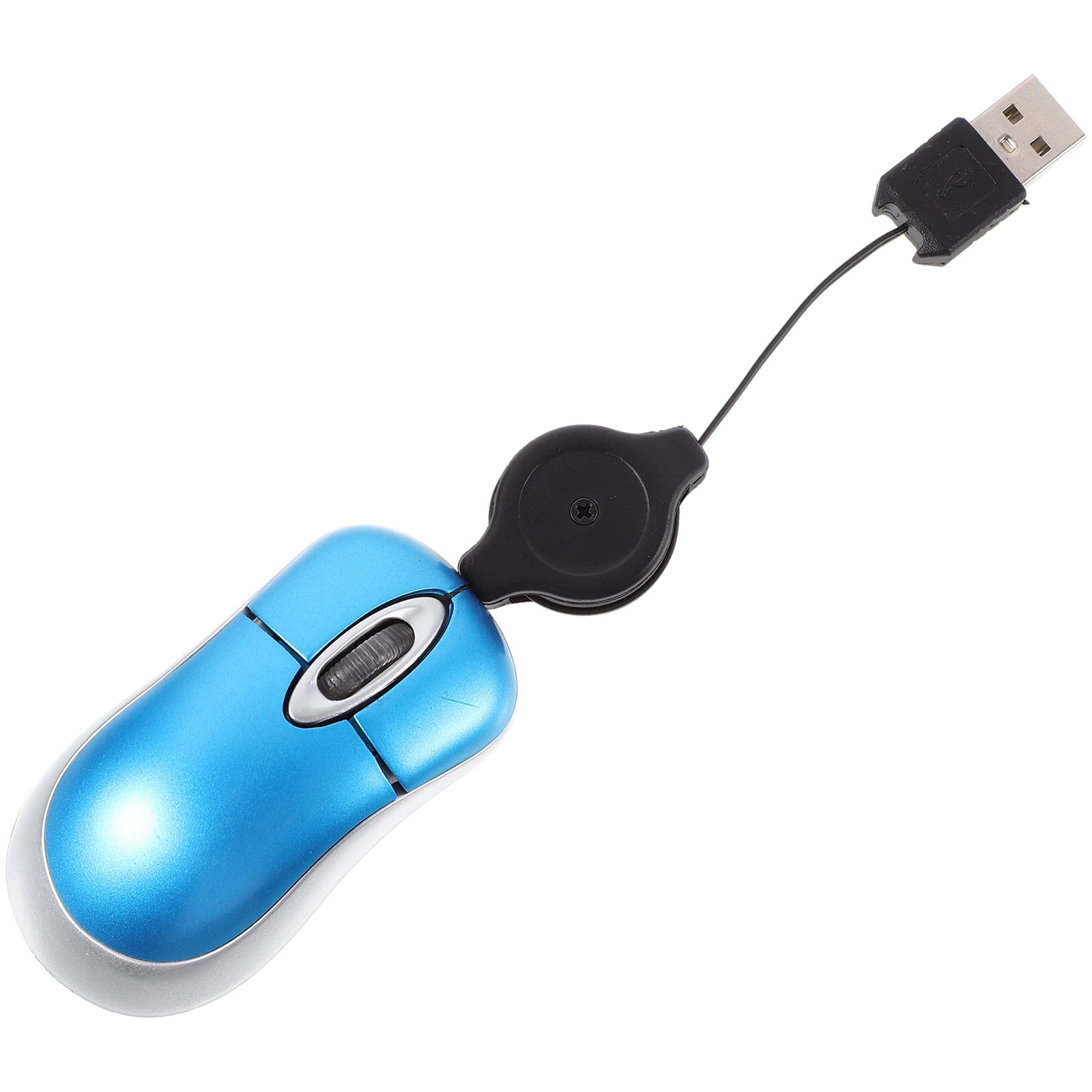 Retractable Cord Mouse Gold Mini Computer for Laptop Wired Work ...