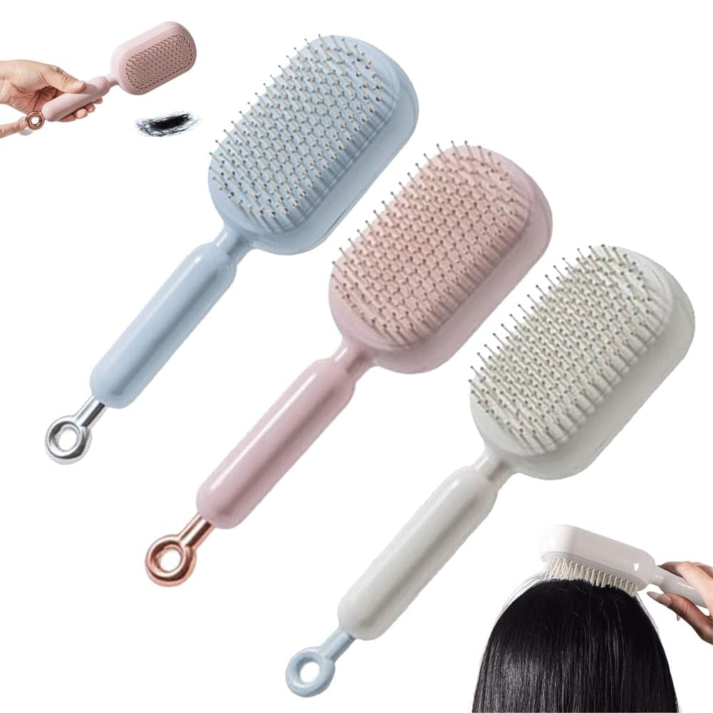 Retractable Cushion Massage Brush, Self Cleaning Air Cushion Comb with ...