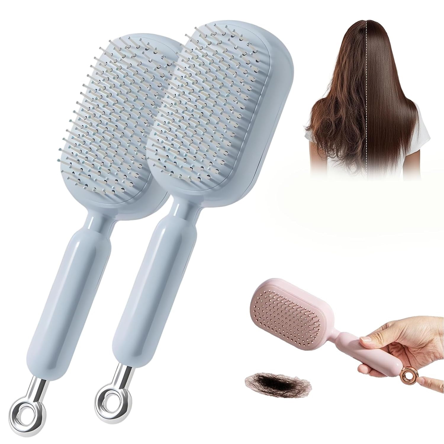 Retractable Cushion Massage Comb, 2025 new Retractable Hair Brush, One ...