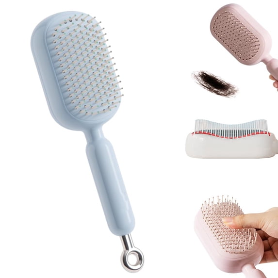 Retractable Cushion Massage Comb, 2026 Upgrade Self Cleaning Hair ...