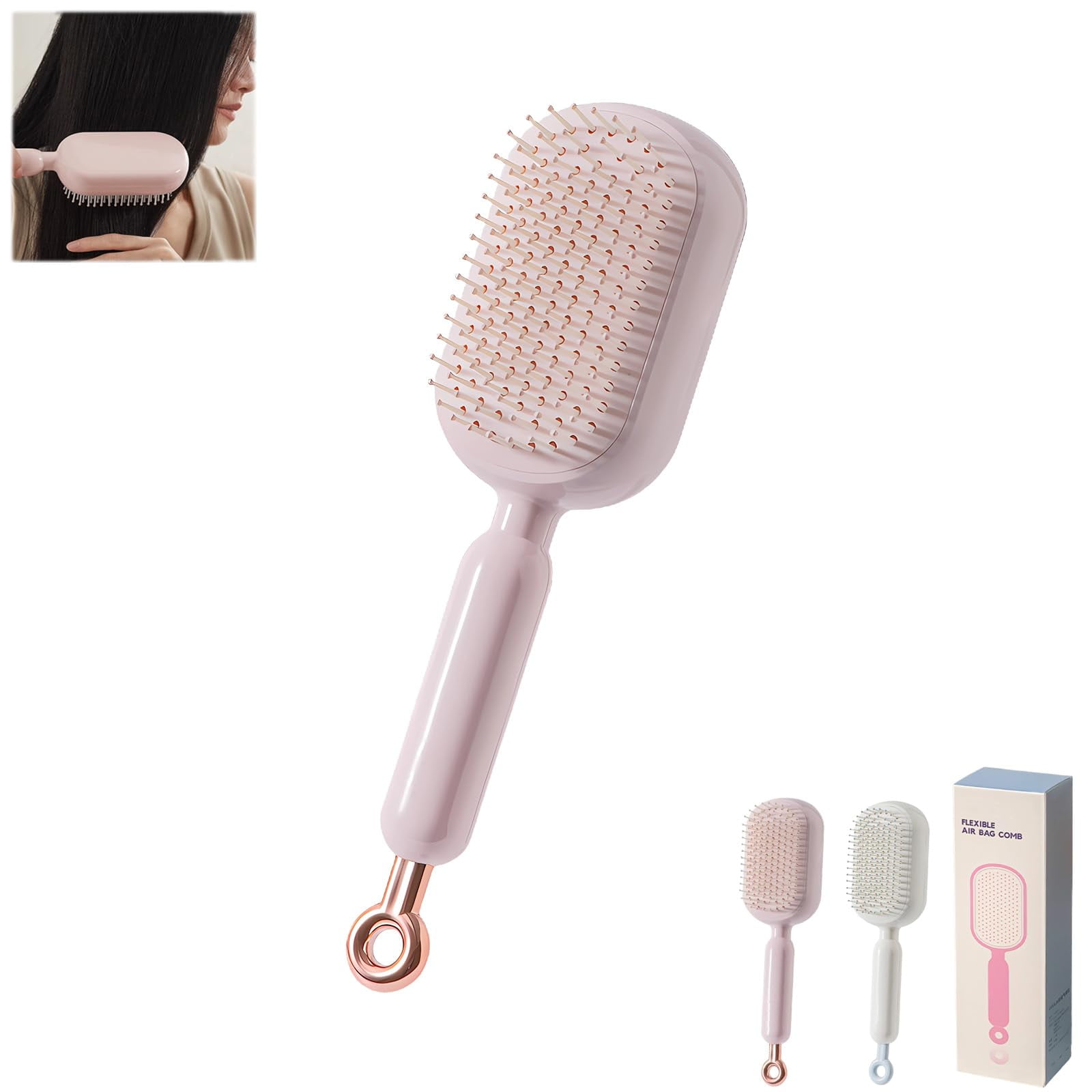Retractable Cushion Massage Comb Brush, Pull Ring Cushion Massage Brush ...