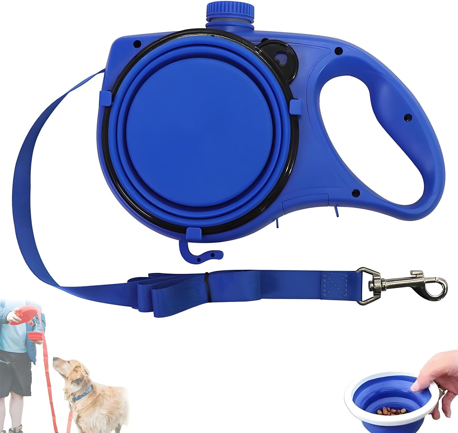 Retractable Dog Belt Plate and Water Bottle,3-in-1 Portable ...