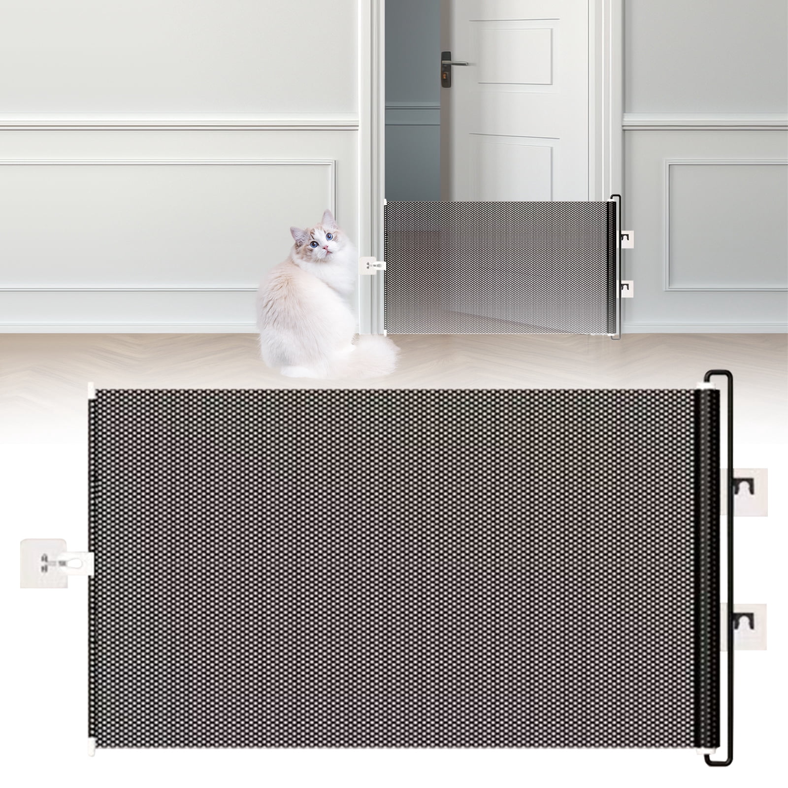 Retractable Dog Gate for Doorways & Stairs, No Drilling Pet Safety Gate ...