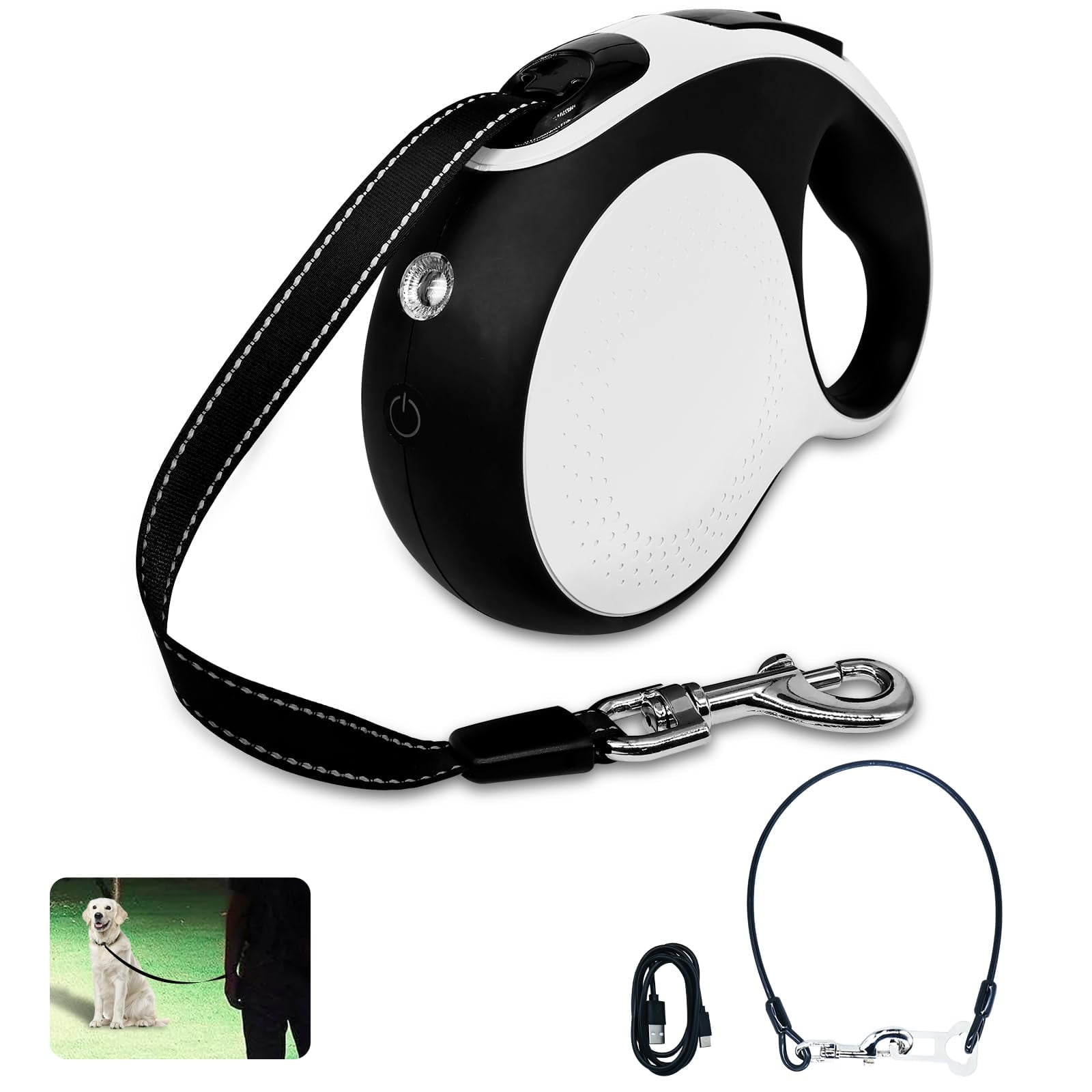 Retractable Dog Leash with Chew Proof Cable,16Ft Heavy Duty Dog Leash ...