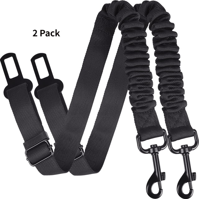 Retractable Dog Seat Belt, 2 Packs Adjustable Pet Safety Seatbelt Heavy ...