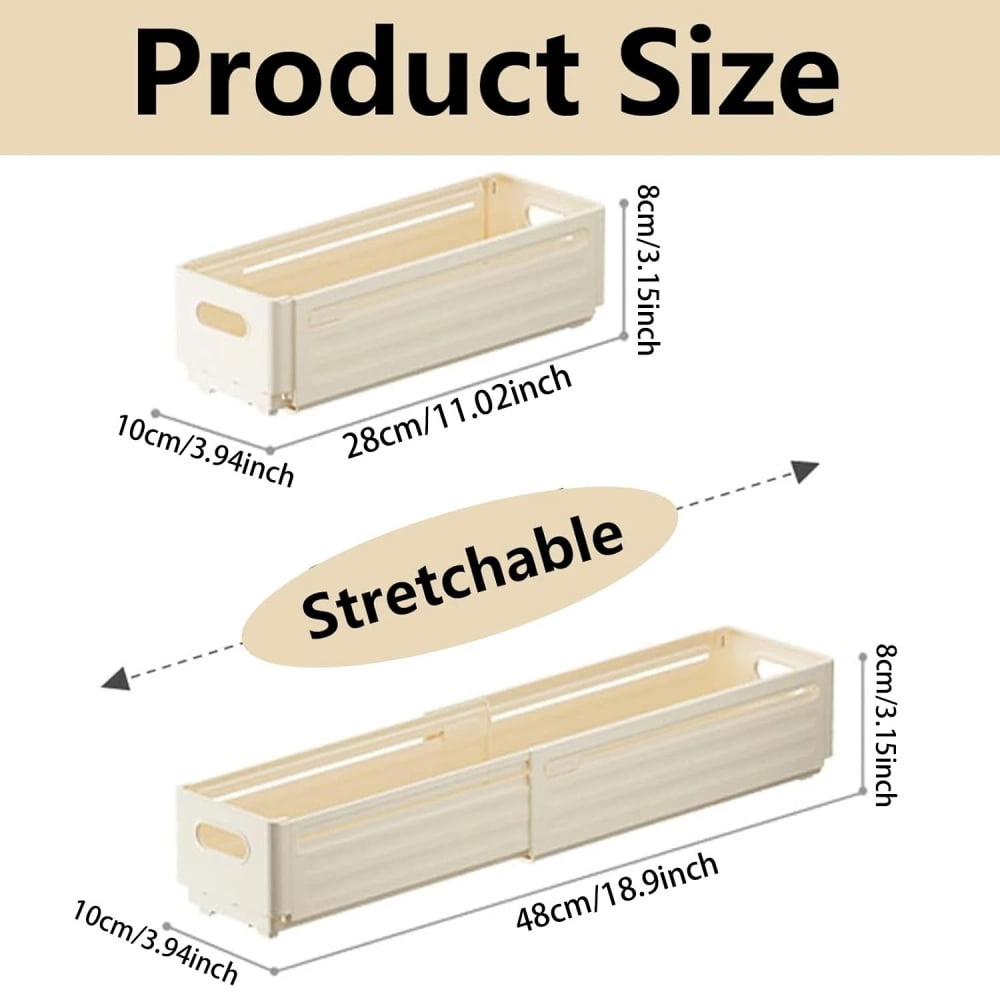 Retractable Drawer Storage Box,Multi-function Storage Box,Adjustable ...
