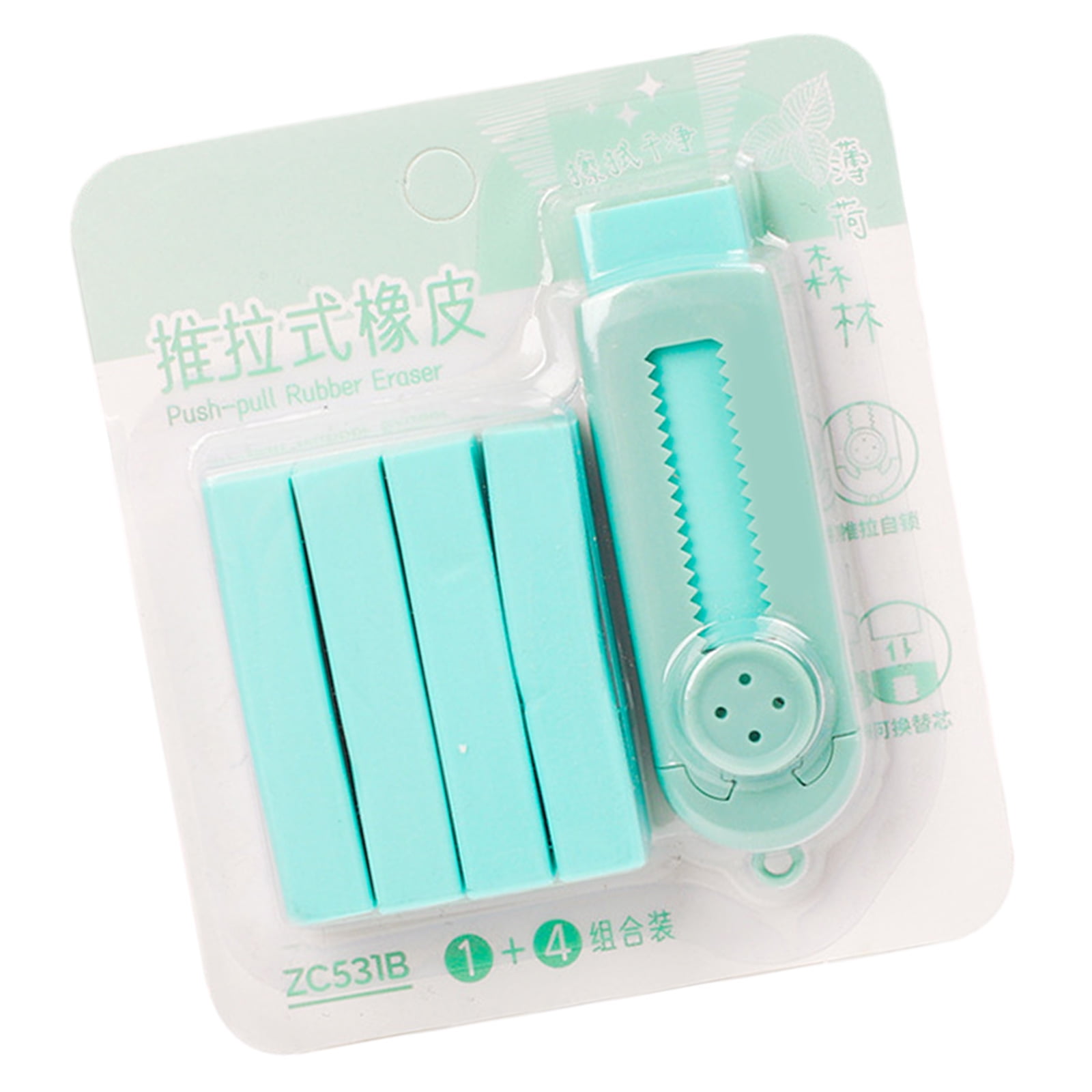 Retractable Eraser Refillable Sliding Pencil Eraser with 4 Eraser ...