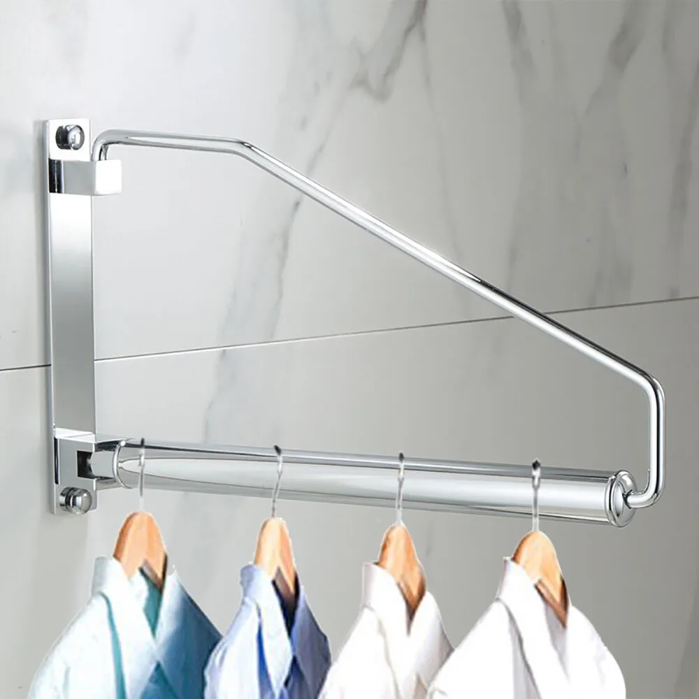 Retractable Folding Clothes Hanger Wall Mounted Hidden Towel Laundry ...
