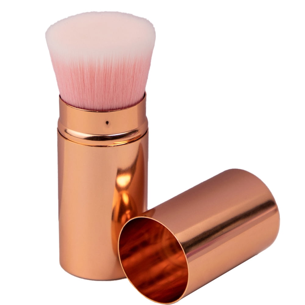 Retractable Foundation Makeup Brushes, Travel Flat head Brush Portable ...