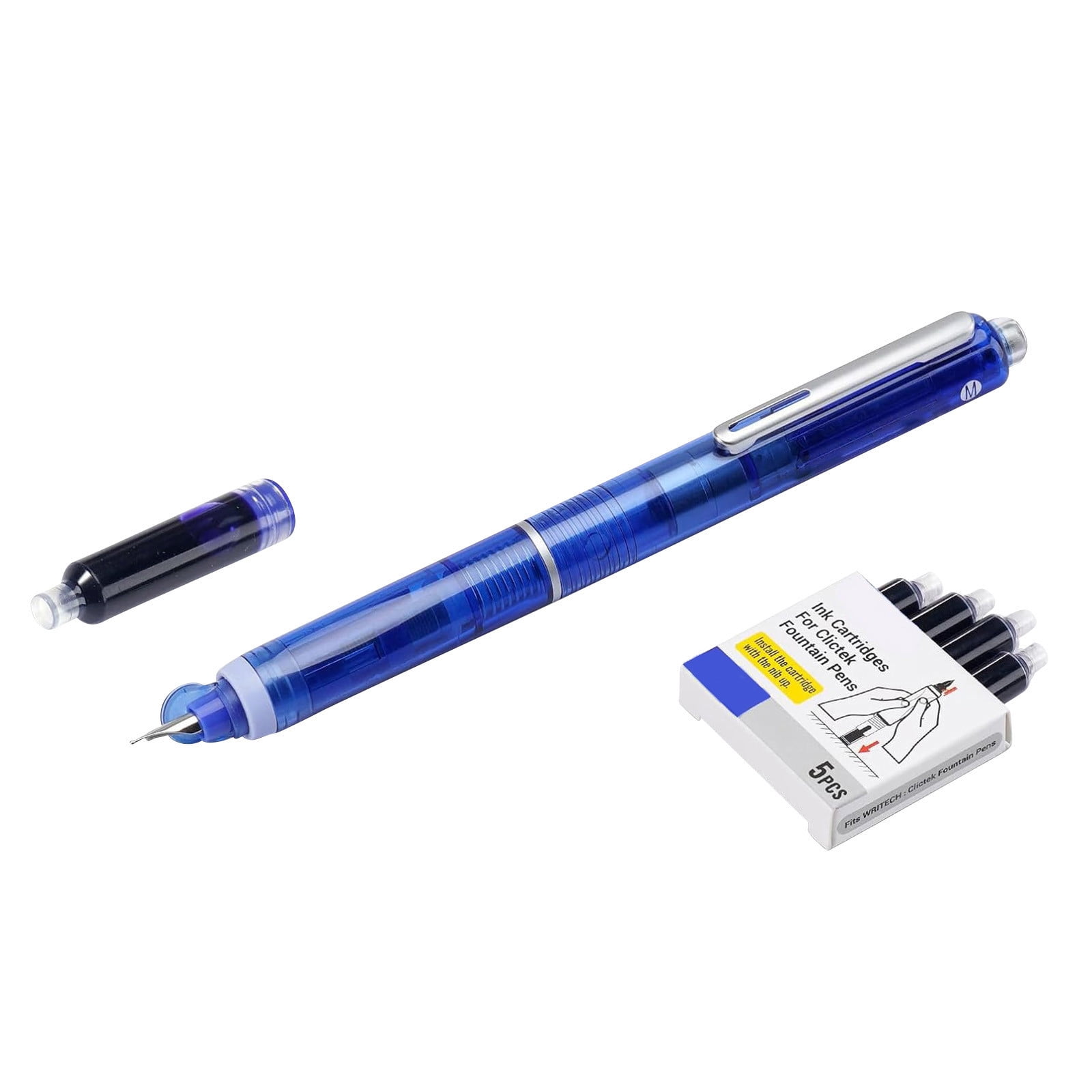 Retractable Fountain Pen,Fountain Pen Retractable: Black Ink Medium Nib ...