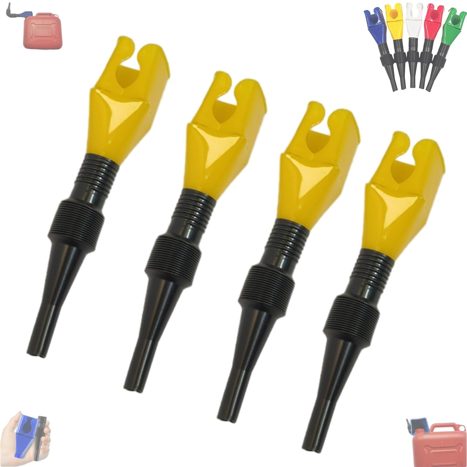 Retractable Funnel with Flexible Hose, Wide Mouth Snap on Funnel with ...