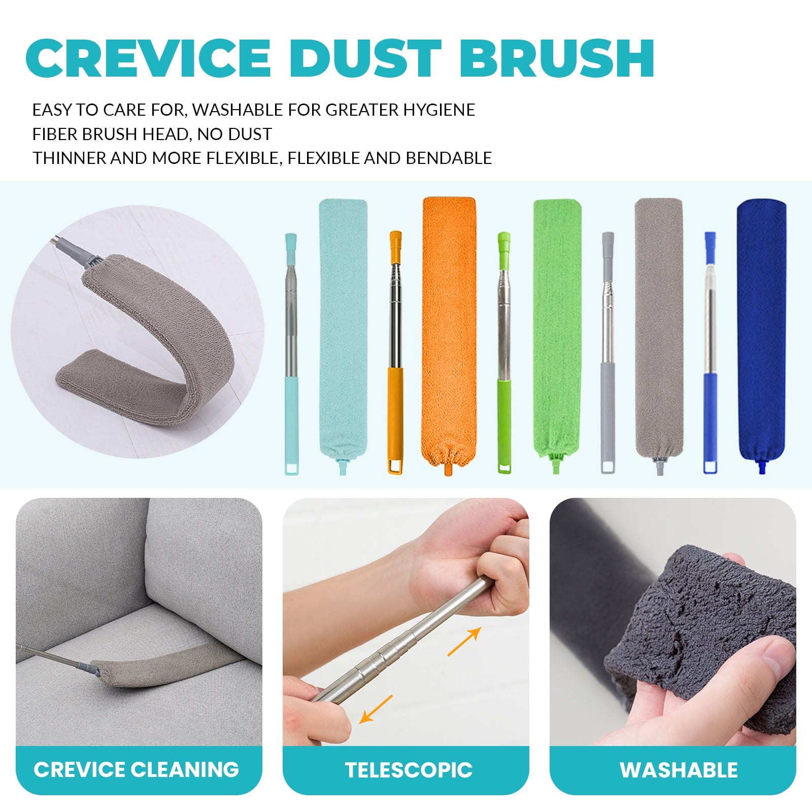 Retractable Gap Dust Cleaner – Extendable Microfiber Duster with ...