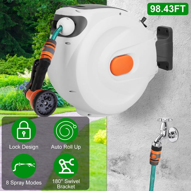 Retractable Garden Automatic Hose Reel Wall Mounted Water Hose Reel w ...