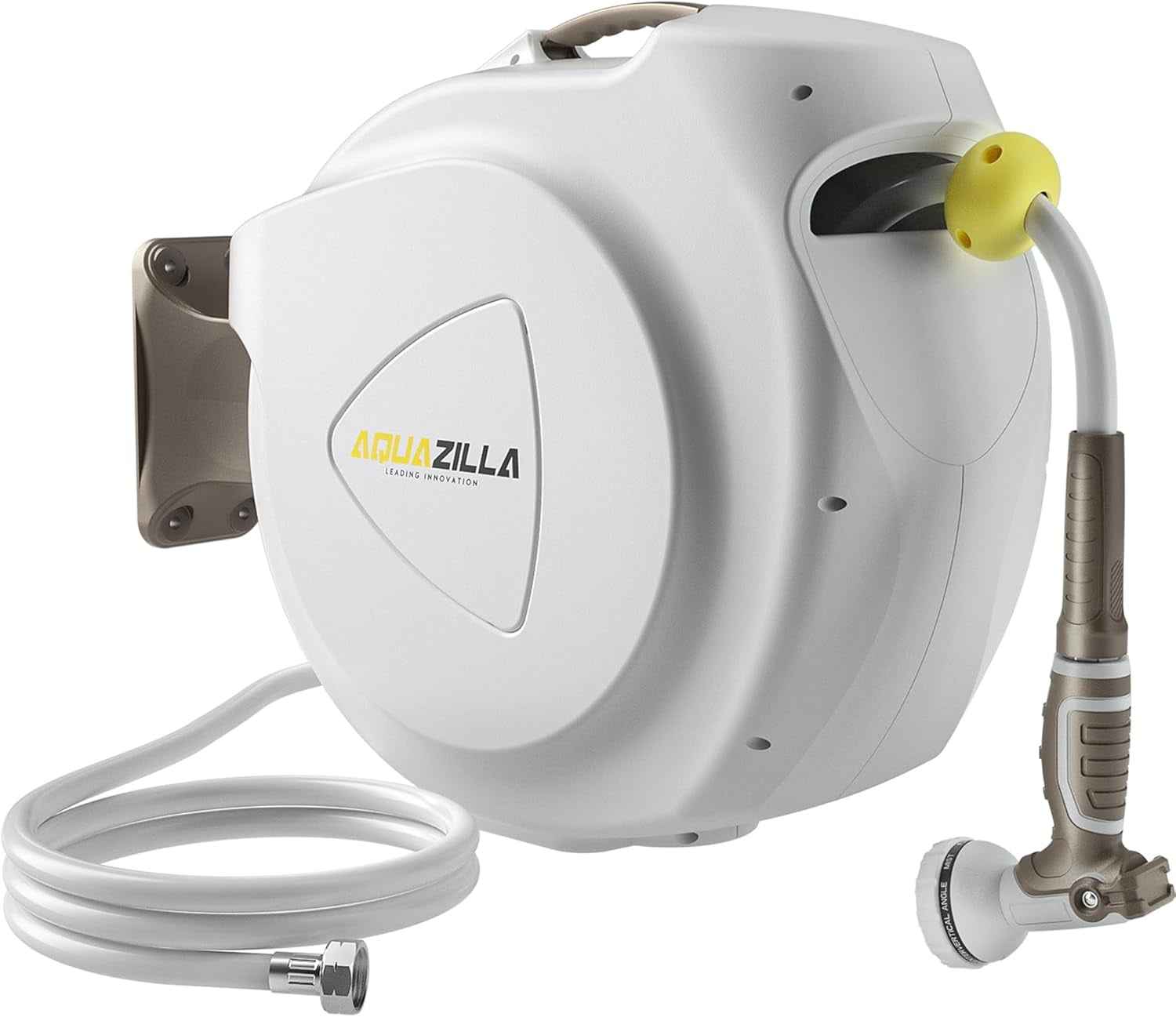 Retractable Garden Hose Reel, 1/2 in 120+6 ft, Heavy Duty Wall Mounted ...