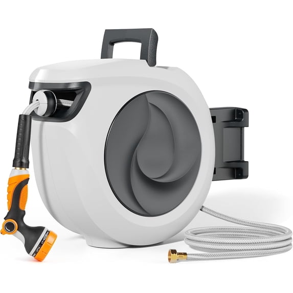 Retractable Garden Hose Reel, 1/2 In X 100 ft Retractable Hose Reel ...
